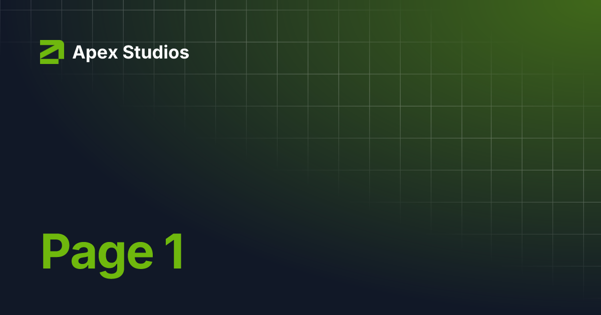 Page 1 | Apex Studios